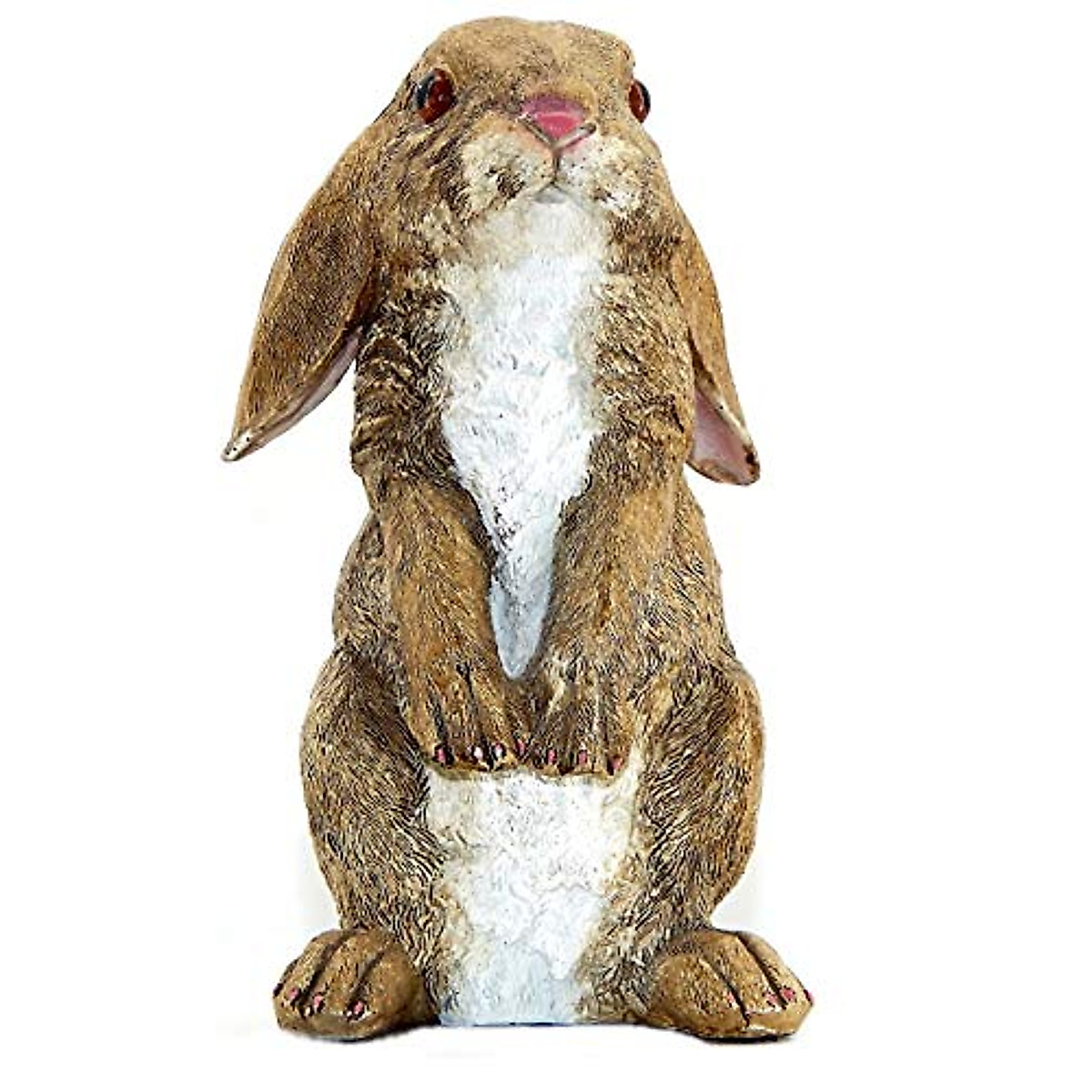 Bellaa Rabbit Statue Curious Cute Standing Bunny Outdoor Garden Patio Lawn Farmhouse Bunnies Figurine Rustic Sculpture 10 inch Home Decor Presents for Mom Gifts for Grandma