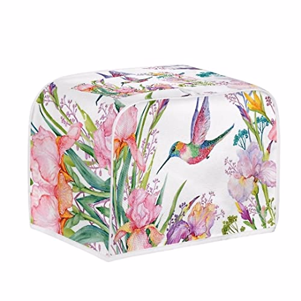 Yiekeluo Pink Floral Hummingbird Toaster Cover 2 Slice Bread Toaster Oven Dustproof Cover for Kitchen/Keep Toaster Free From Dust and Fingerprint
