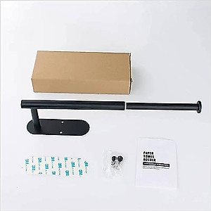 Adhesive Hand Towel Rack,Black No Drilling Stick on Wall Hand Towel Bar, SUS 304 Stainless Steel Hand Towel Rod, Kitchen Towel Holder self Adhesive