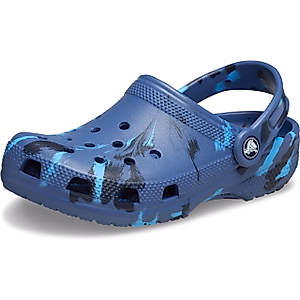 Crocs Classic Marbled Tie-Dye Clog (Little Big Kid) K NVY/Mlt, Navy/Multi, 12 US Unisex