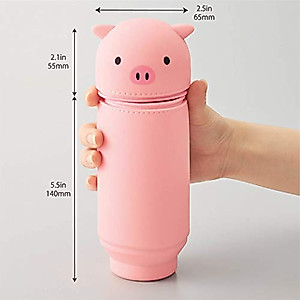 LIHIT LAB Kawaii Japanese Panda Large Stand Up Pencil Case For School Office College, Cute School Supplies, Animal Pen Holder Pencil Pouch Holder Girls, Artist Pencil Case, Panda (A7714-6)