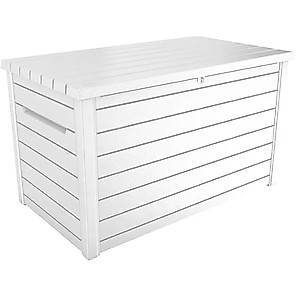Generic 230-Gallon XXL Deck Storage Box Outdoor Patio Container (White)