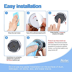 Redamancy 3 Pieces Kitchen Towel Hooks, Self Adhesive Wall Dish Towel Hook, Round Adhesive Dish Towel Hook for Kitchen Cabinet Bathroom Home for Hanging Dish Rag Rack Hook No Drilling Required