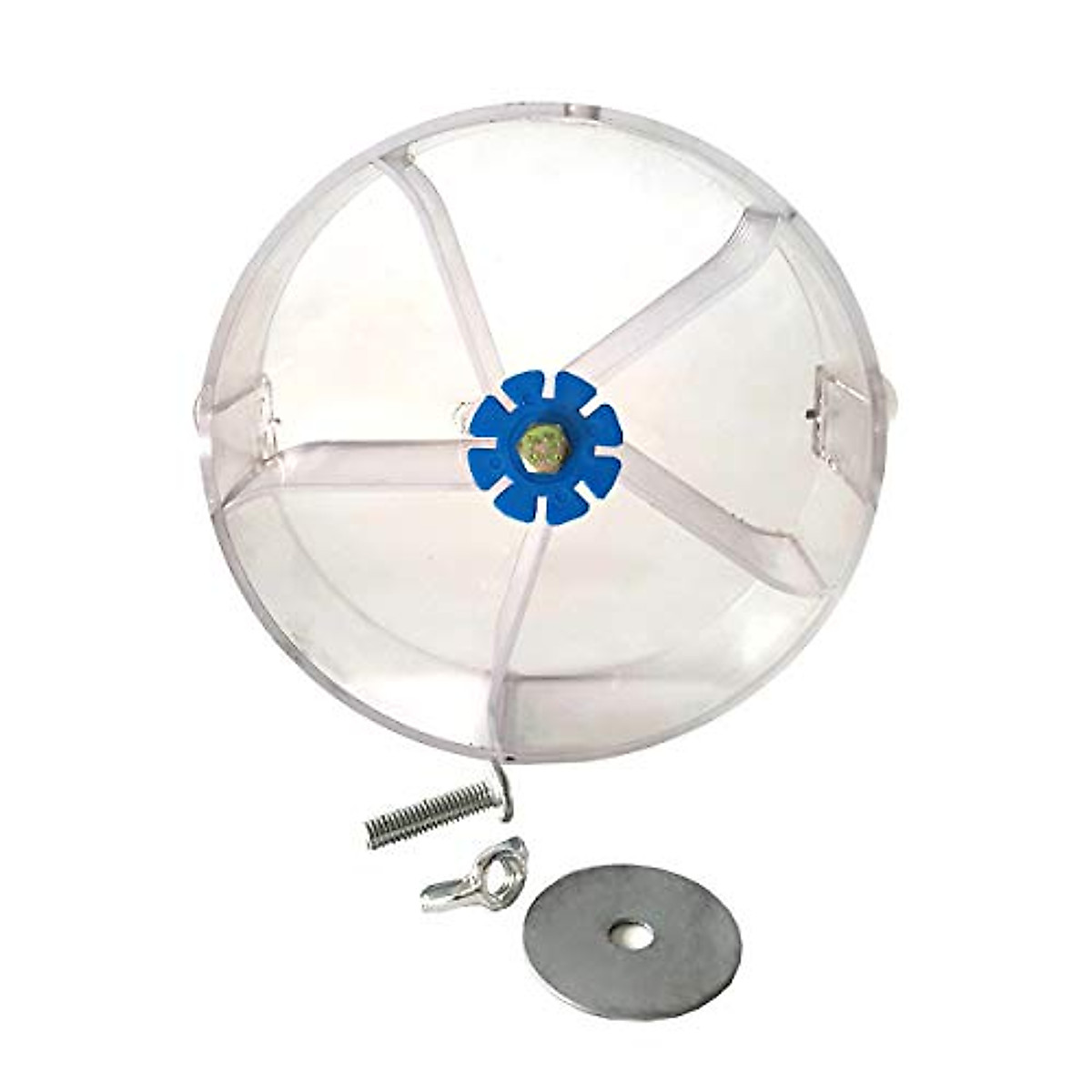 Bird Creative Foraging System Wheel Seed Food Ball Rotate Training Toy for Small and Medium Parrots Parakeet Cockatiel Conure (Clear)