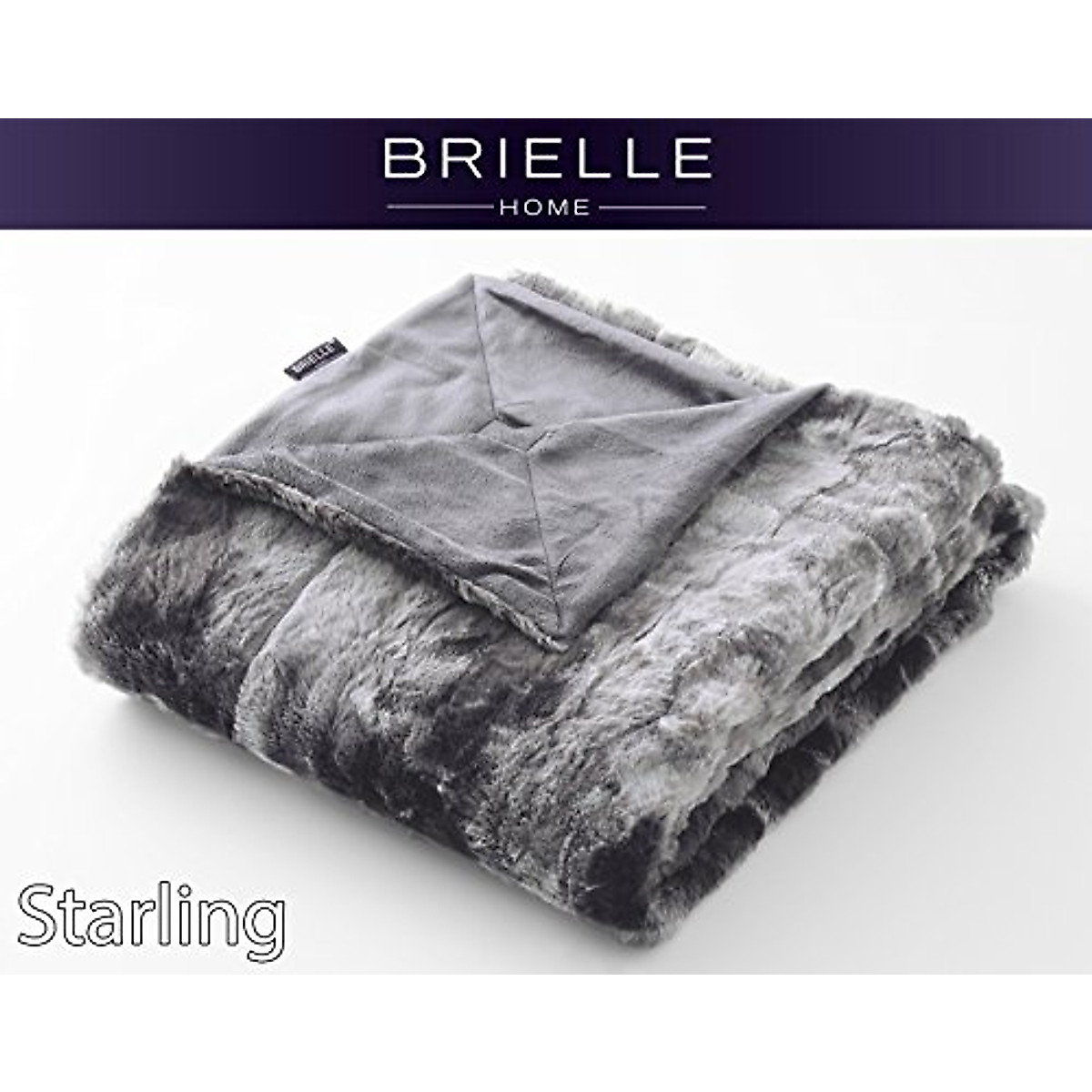 Brielle Faux Fur Oversized Throw, 50" by 70", Starling Gray