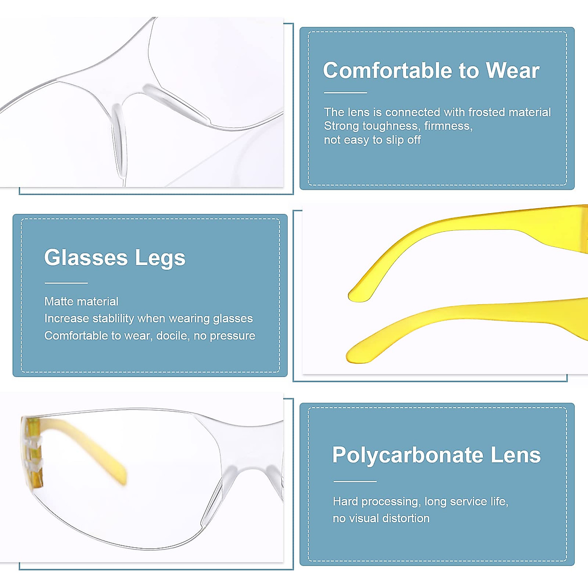 Weewooday 48 Packs Kids Safety Glasses Scratch Impact Resistant Safety Goggles Child Protective Eyewear Goggles with Lenses(Orange, Yellow, Green, Red)