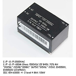 KOOBOOK 2Pcs HLK-PM03 Intelligent Household Switch AC-DC 220V to 3.3V Step Down Buck Isolated Power Supply Module