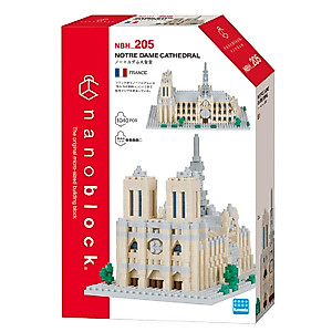 nanoblock - World Famous Buildings - Notre Dame Cathedral, Sight to See Series Building Kit