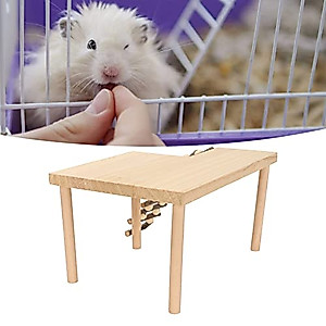 Hamster Wooden Platform, Hamster Climbing Ladder Toy Cage Accessories for Guinea Pigs Chinchillas Gerbils Hamster