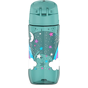 THERMOS FUNTAINER 16 Ounce Plastic Hydration Bottle with Spout Lid, Color Change Unicorns