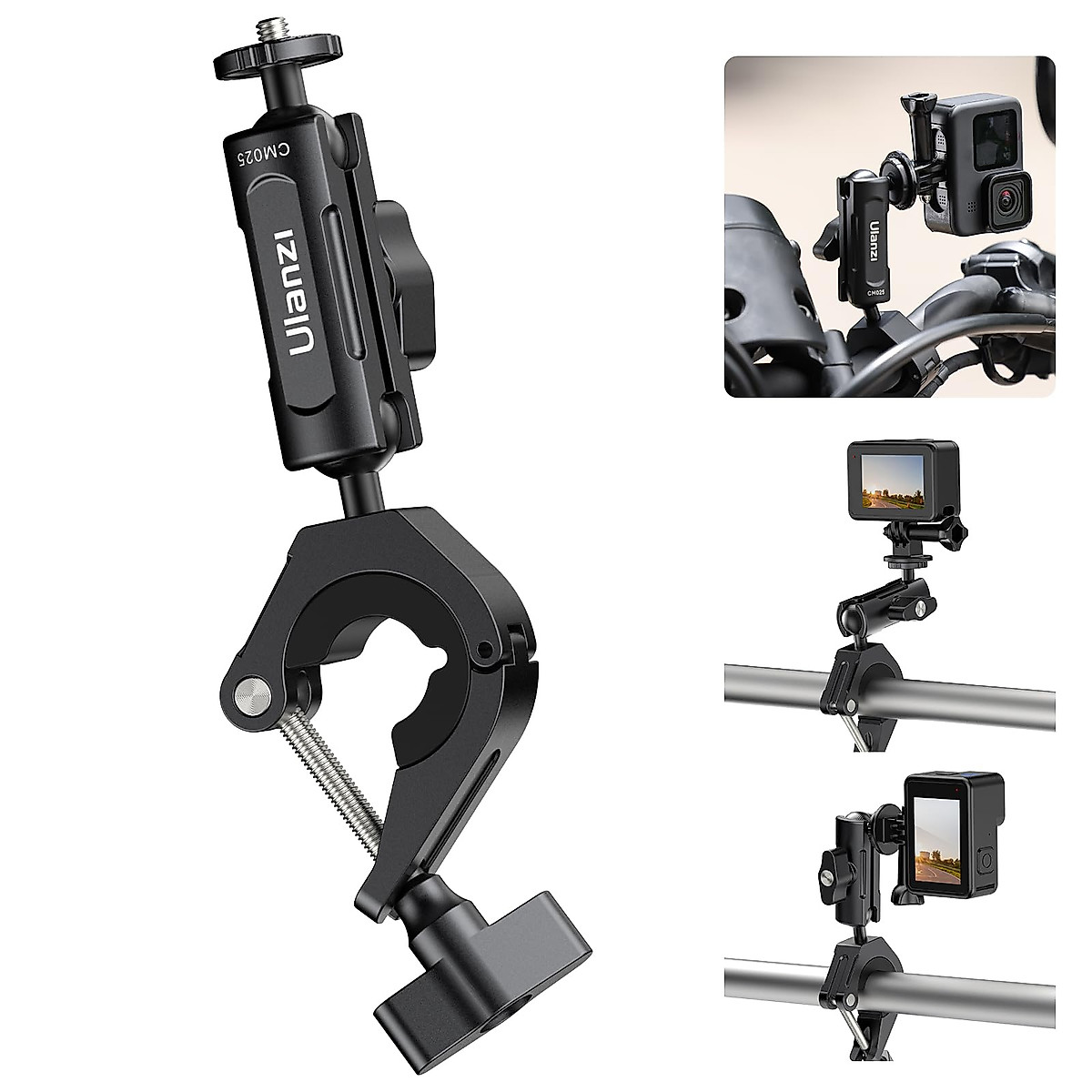 ULANZI Goquick Bicycle Bracket for GoPro 360°Motorcycle Camera Mount for Bike Holder Handlebar Mount w Adpter for Hero Action Cameras Φ8~35mm