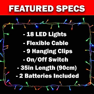 Zabolight Beard Lights, 18pcs LED Colorful Christmas Clip On Facial Hair Lights for Men in The Holiday Spirit, Great Gift (Multi-Color Beard Light)