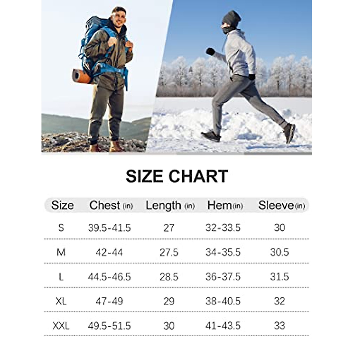 Pudolla Men's Lightweight Puffer Jacket Winter Thermal Running Jacket Hybrid Waterproof Down Coat for Golf Hiking(Dark Grey Large)