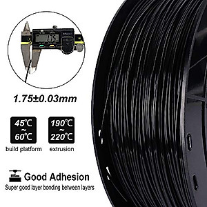 ENOMAKER ST-PLA (PLA++) 3D Printer Filament Black 1.75MM 1kg(2.2LBS) Spool Improved by New Formula for Creality CR-10 V2 Ender 3, Ender 3 pro V2