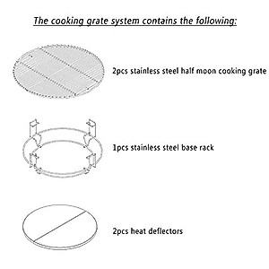 only fire Cooking System Fit for Large Big Green Egg, Kamado Joe Classic, Large Grill Dome, and Other Kamado Grill