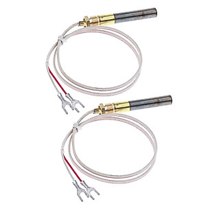 Gazechimp 2 Pcs 24 Inch Millivolt Thermopile Generators Replacement Used Fireplace / / Gas Fryer Cluster Thermocouple