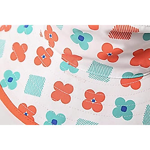 Connectyle Baby Girls' Sun Hat UPF 50+ Adjustable Reversible Bucket Hat UV Protection Hat Flower S