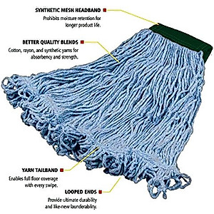 Rubbermaid Commercial Super Stitch Blend Large Mop Heads, 2-Pack