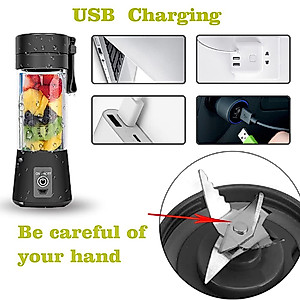Feadem Portable Blender, USB Rechargeable, 380ml Capacity, 6pcs Stainless Steel Blades, Easy to Use and Clean