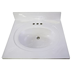 Design House 584870 Bath Shaker 2-Door Bathroom Vanity with Cultured Marble White Top, 4-Inch Centerset, 2 Piece