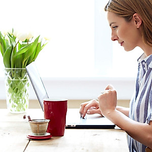 Tea Forte Kati Cup Jardin, Ceramic Tea Infuser Cup with Infuser Basket and Lid for Steeping Loose Leaf Tea