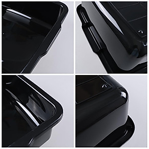 Sadstory Black Plastic Commercial Bus Tub, 35 L Plastic Large Bus Box, 4 Packs