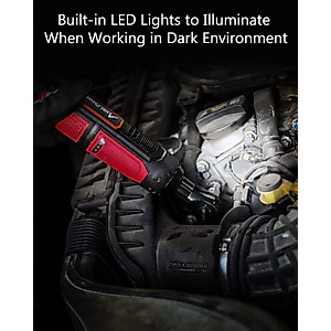 AVID POWER Cordless Electric Ratchet Wrench, 3/8" 50N.m (37 Ft-lbs) 12V Power Ratchet Wrench Kit w/Two 2.0Ah Batteries, 1-Hour Fast Charger, Variable Speed and 10 Sockets