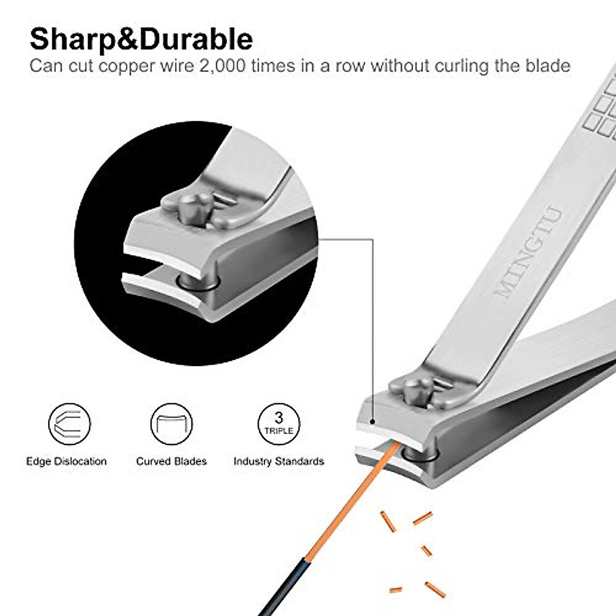 MINGTU Nail Clippers Set, Long Lasting Sharp Toenail and Fingernail Clippers, Professional Sturdy Stainless Steel Nail Cutter for Men & Women