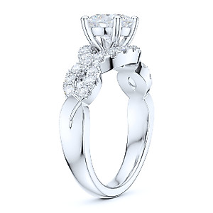 PRSTANI Sterling Silver Luxury Vintage Infinity Twisted Vine Simulated 1CT Round Brilliant Diamond Engagement Ring Halo Bridal Ring (11)