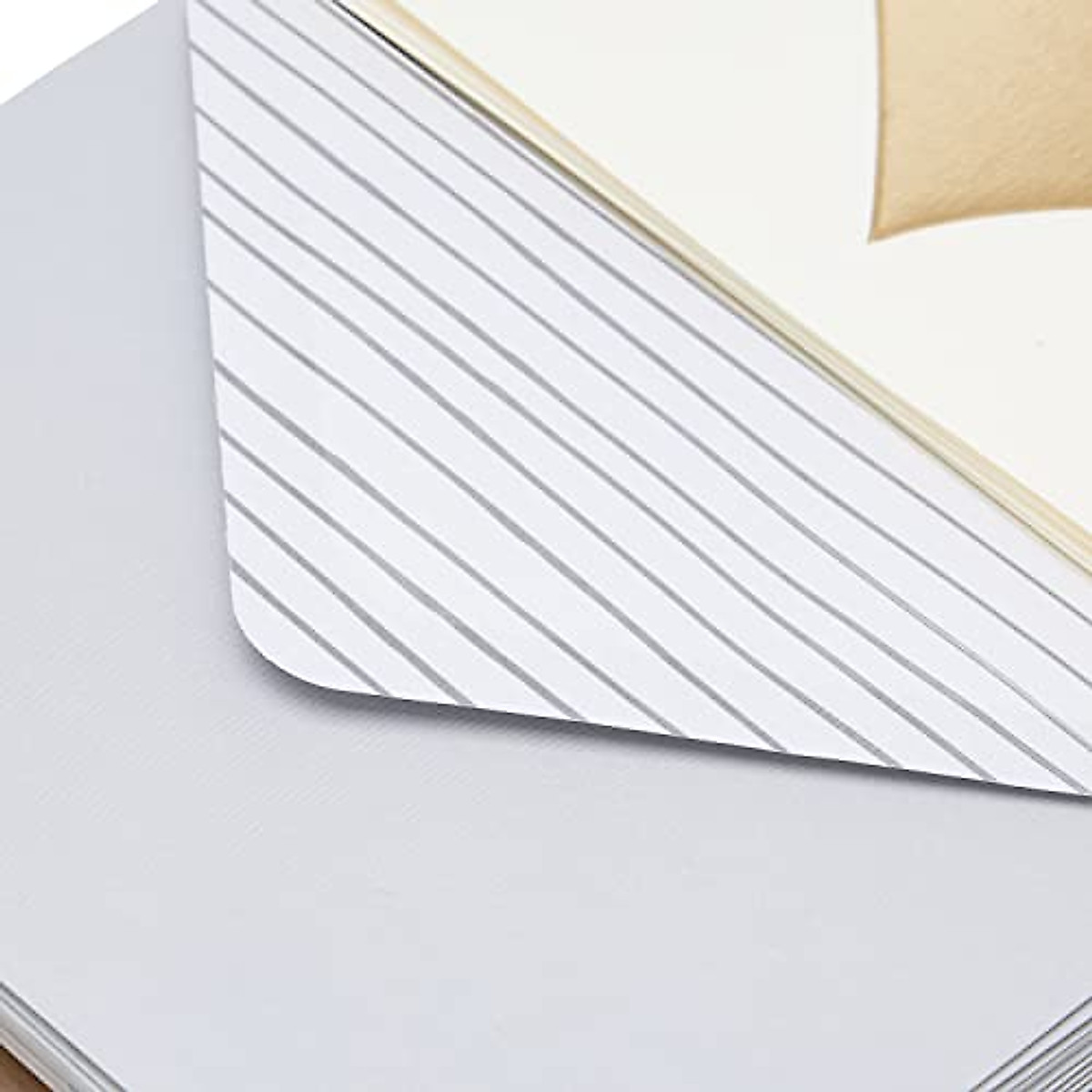 Portico Designs Blank Notecard Set Gold Foil Embossed Boxed Notecards Stationary Set, 10-Count, Heart