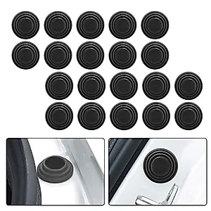 Dewkou 20 PCS Car Door Shock Absorber, Anti Shock Car Door Pads, Door Side Anti-Collision Protection Sticker, Universal Soundproof Crash Pad, Car Door Protection Sticker (Black)