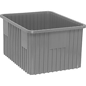 Quantum Storage Systems Quantum DG93120GY Dividable Grid Storage Container, 22-1/2" L x 17-1/2" W x 12" H, Gray (Pack of 3), 3 Count