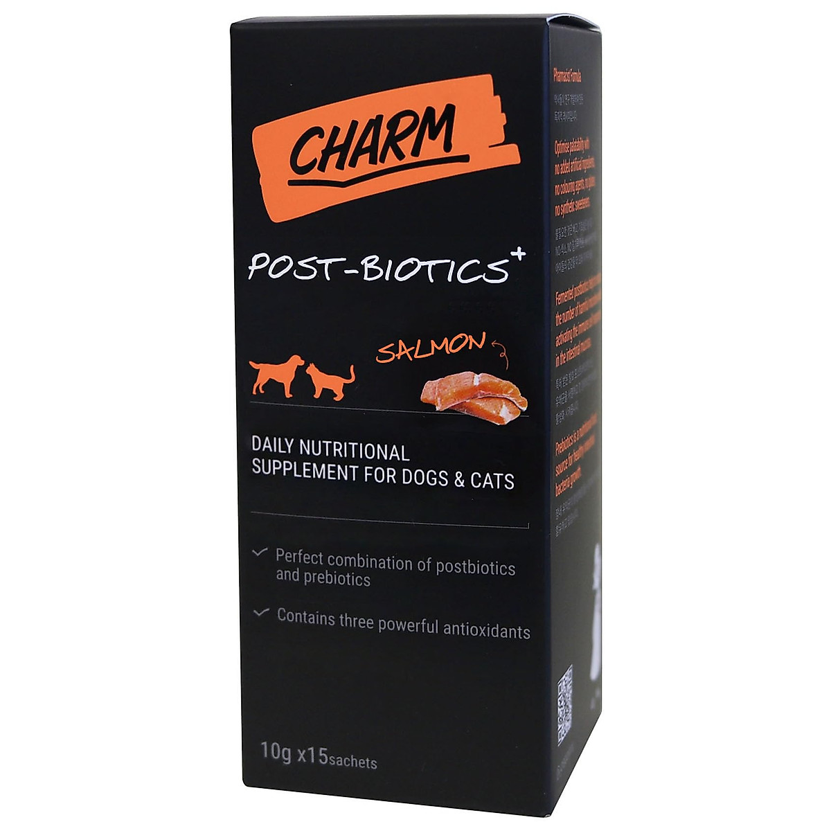 Charm Squeezable Paste Probiotic Vitamins Supplement for Cat & Dog- for Digestion, Diarrhea, Constipation Allergy, Hair Balls, Acts As Stool Softener- Suitable for Over 3 Mth Old Senior (Salmon)