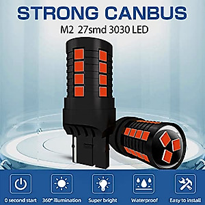 Yonput Pack-2 LED Bulb Reverse Light, Upgraded 7443 LED Bulbs for Reverse Lights, LED Lamps Replacement for Backup, Super Bright Light Fits for Car, Car Brake Turn Signal Lights (Red)