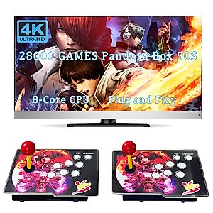28000 in 1 Pandoras Box 50S Arcade Game Console Retro Game Machine for PC & Projector & TV, 2-4 Players,3D Games, Search/Hide/Save/Load/Pause Games, Favorite List