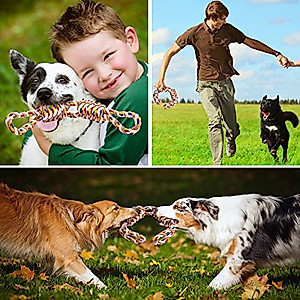 REFEVENO Aggressive Chew Rope Toys, Durable Dog Chew Toys,Chewy Rope Toys for Medium Large Dogs, Tooth Cleaning Chewy Toys, Boring Dog Drag Toys and Tooth Grinding Dogs