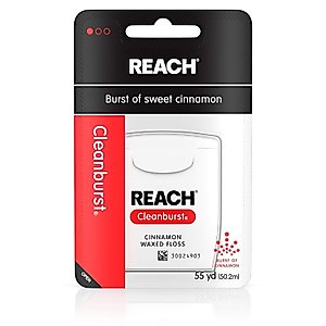 Reach Cleanburst Waxed Floss Cinnamon 55 Yards (Pack of 2)