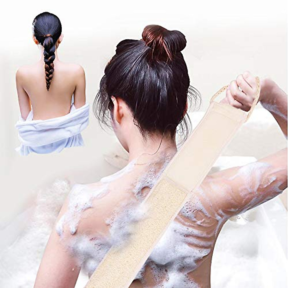 Spclsim Loofah Bath Sponge Shower Loofah Sponge Body Scrubber Exfoliator for Women and Men Exfoliating Luffa Bath Sponge for Body & Back, Back Scrubber for Shower