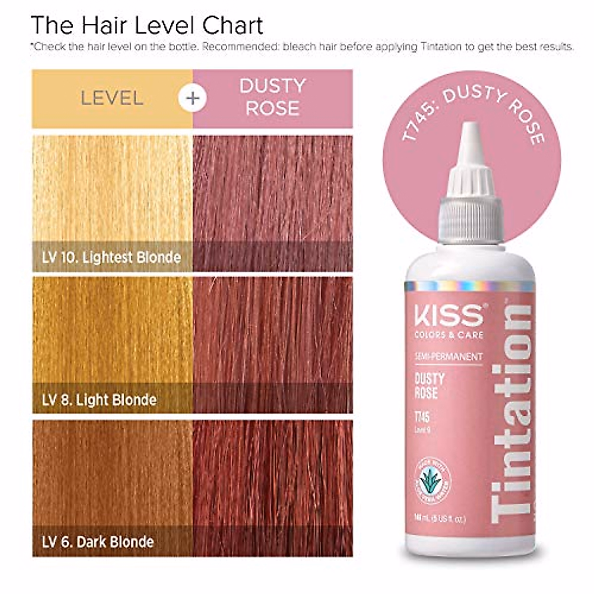 Kiss Tintation Semi-Permanent Hair Color 5 Ounce (Dusty Rose)