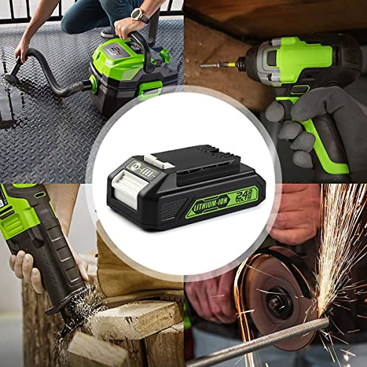 energup 2Pack Replacement Greenworks 24V Battery 3.0Ah BAG708 29842 29852 Battery Compatible with 20352 22232 2508302 24-Volt Greenworks Lithium-Ion Battery