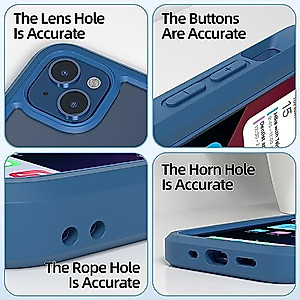 WXR for iPhone 13 Mini case/iPhone 12 Mini case,Soft Silicone Bumper & Crystal Clear Hard PC Back and Hard PC Inner,3in1 Heavy Dropproof Case for iPhone 13 Mini/iPhone 12 Mini 5.4 inch. (Blue)