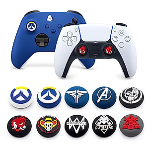 2 x Silicone Analog Joystick Thumbstcks Thumb Stick Grips Caps Cover for PS5 PS4 PS4 Pro Slim PS3 Xbox One Xbox 360 Xbox One X Elite Slim PS2 Switch Pro Controller Color A