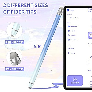 Stylus Pens for Touch Screens(3 Pcs), High Sensitivity Fiber Tips Capacitive Stylus for iPad iPhone Tablets Samsung Galaxy All Universal Touch Screen Devices (Gradient Blue)