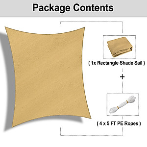 OutdoorLines Rectangle Sun Shade Sails for Patios 10 x 13 ft  Sun UV Blocking Outdoor Canopy, Sunshades for Backyard, Lawn and Garden and All Outdoor Activities, Sand