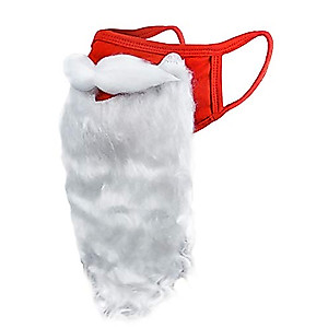 Encased (2 Pack) Face Mask Funny Bearded Holiday Santa Costume for Adults for Christmas 2021 (One size fits all)