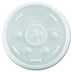 Dart 10SL Translucent Straw Slotted Lid (Case of 1000)