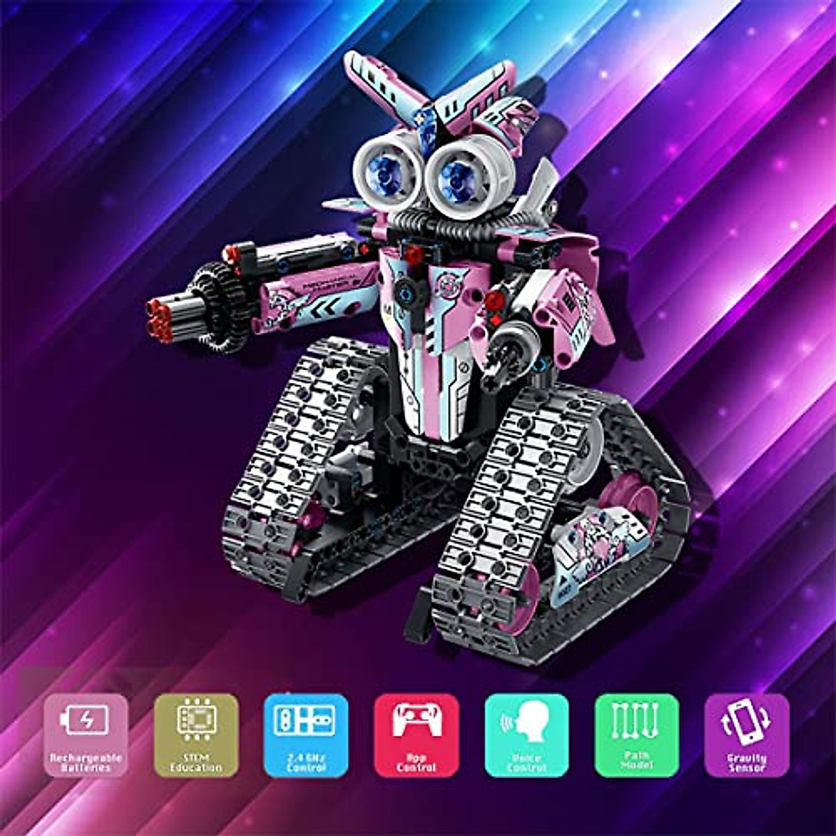 RAYWER RC Robot STEM Projects (408 pcs) for Kids Ages 6-12, Remote APP Controlled Robot, Coding Gear Robot/Tank/RC Car Building Toys Birthday Gifts for Teens Boys Girls