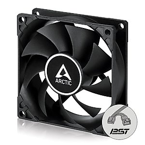 ARCTIC F8 PWM PST CO - 80 mm Case Fan with PWM Sharing Technology (PST), Dual Ball Bearing for Continuous Operation, Computer, Fan Speed: 300–2000 RPM - Black