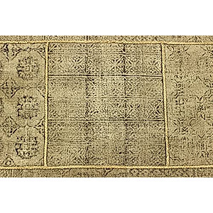 Casavani Hand Made Cotton Dhurrie Abstract Brown Tassel Rug Easy Care Washable Rugs for Doormat Entryway Living Room Bedroom Hallway Balcony 3x20 Feet Runner