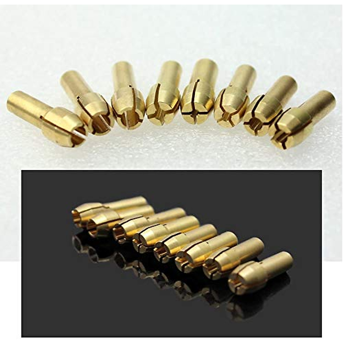 ALLmuis 2 Set of Brass Collet Fits Dremel Rotary Tools Including 1mm/1.6mm/2.3mm/3.2mm